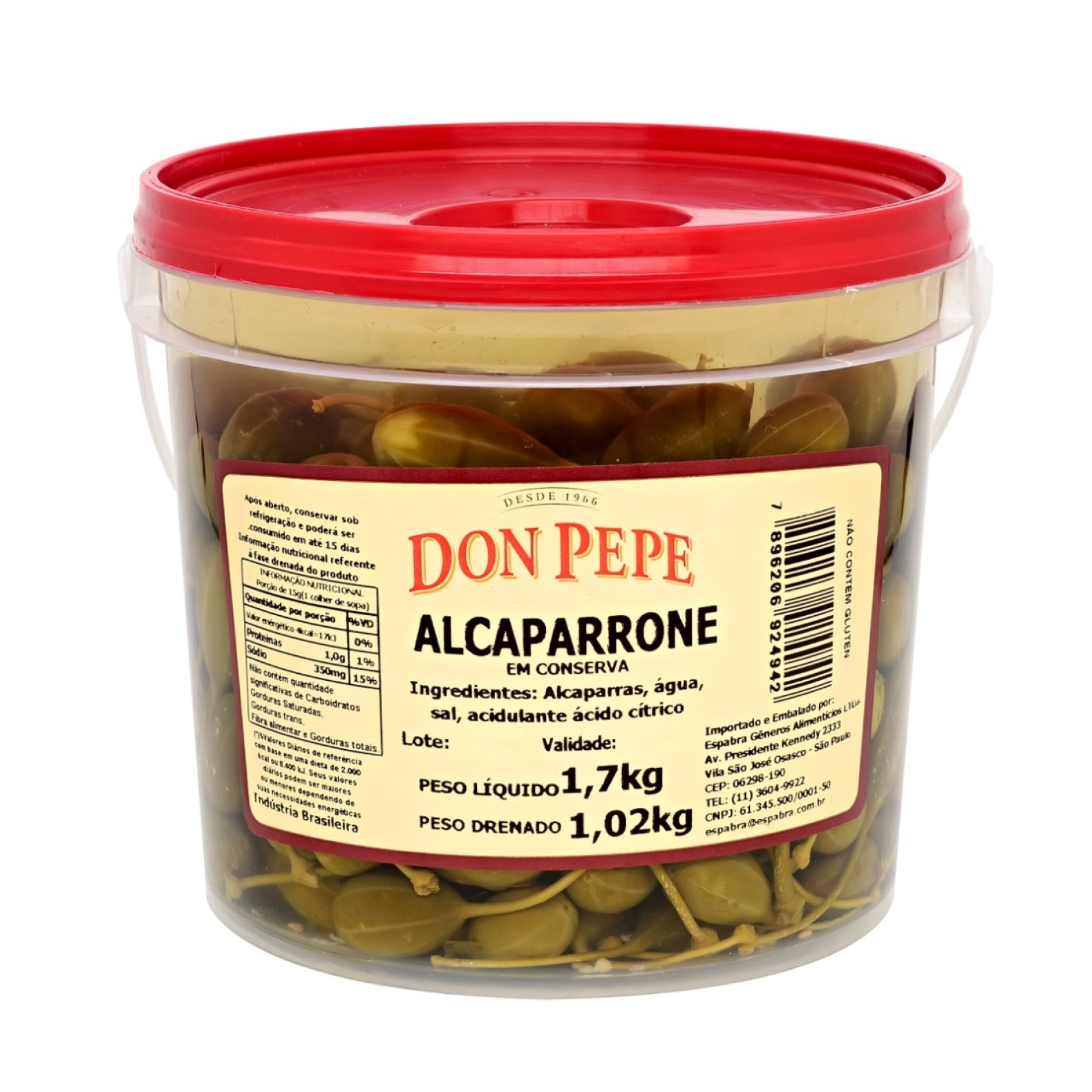 Balde Alcaparrones em Conserva Don Pepe 1,7Kg - Banca do Ramon