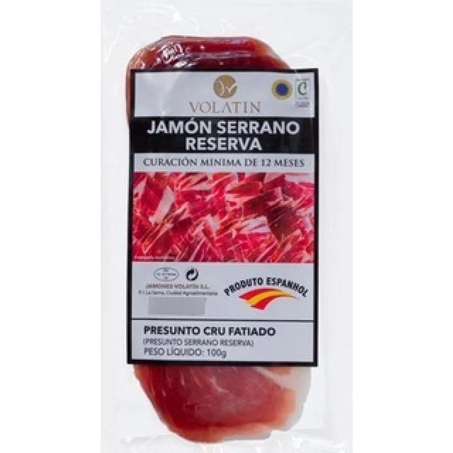 Bandeja de Presunto Jamon Serrano Fatiado Volatin 100g - Banca do Ramon