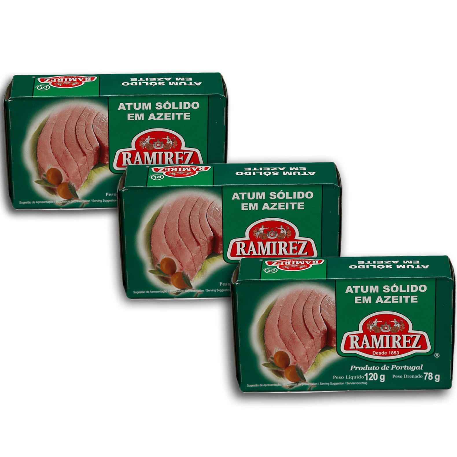 Kit com 3 Atum Sólido em Azeite Ramirez (120g) - Banca do Ramon