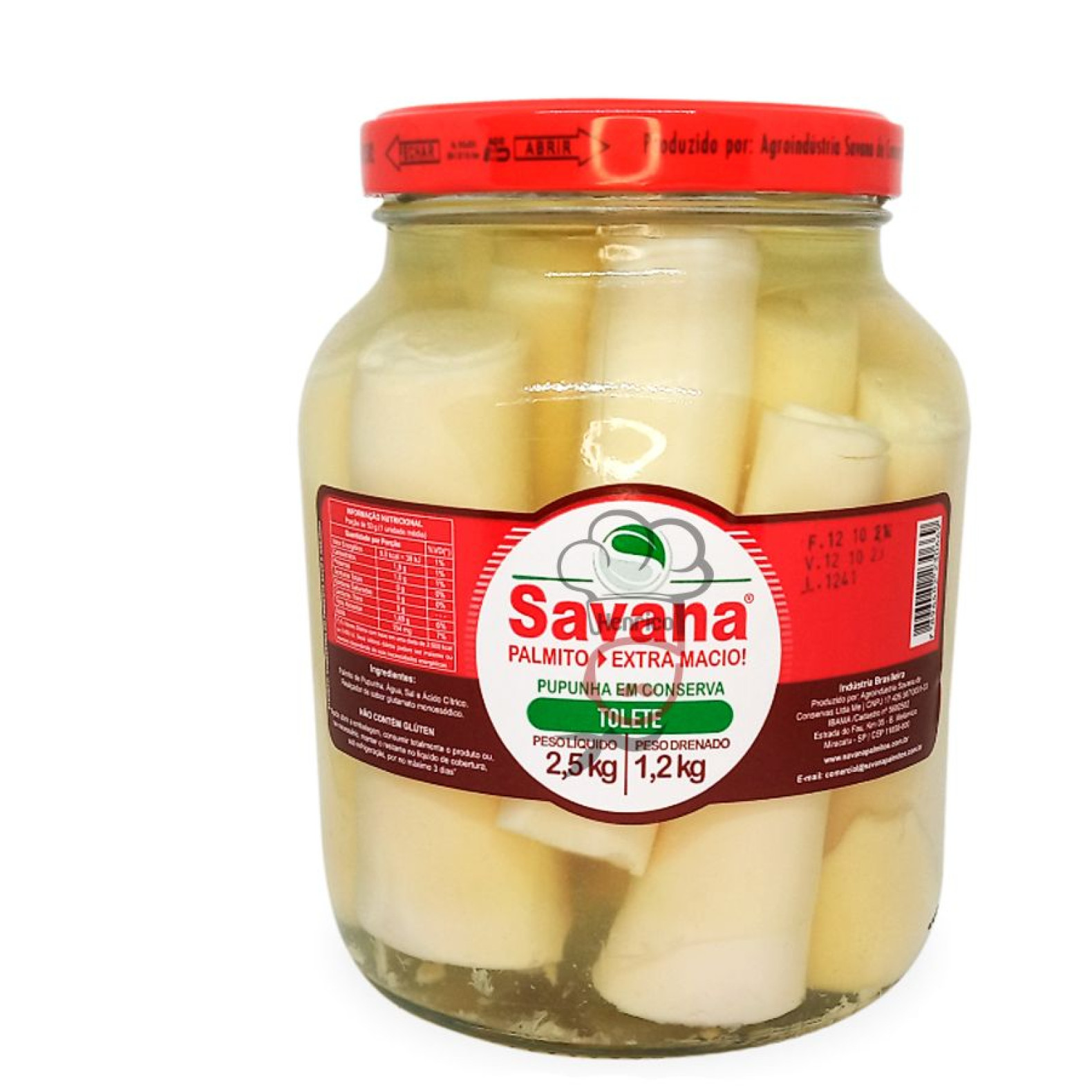 Palmito Pupunha Savana 2,5kg - Banca do Ramon