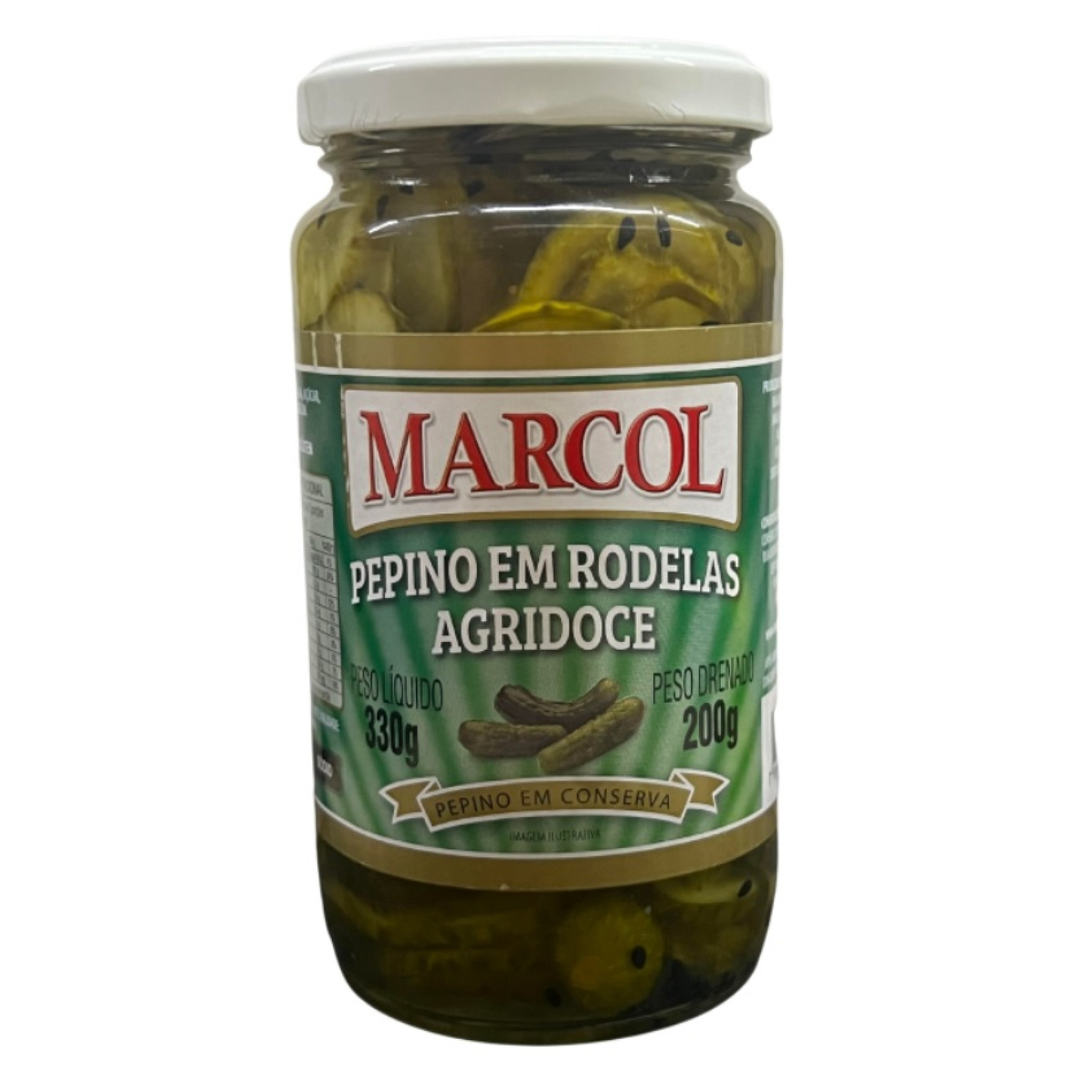 Pepinos em Rodelas Agridoce Marcol (330g) - Banca do Ramon