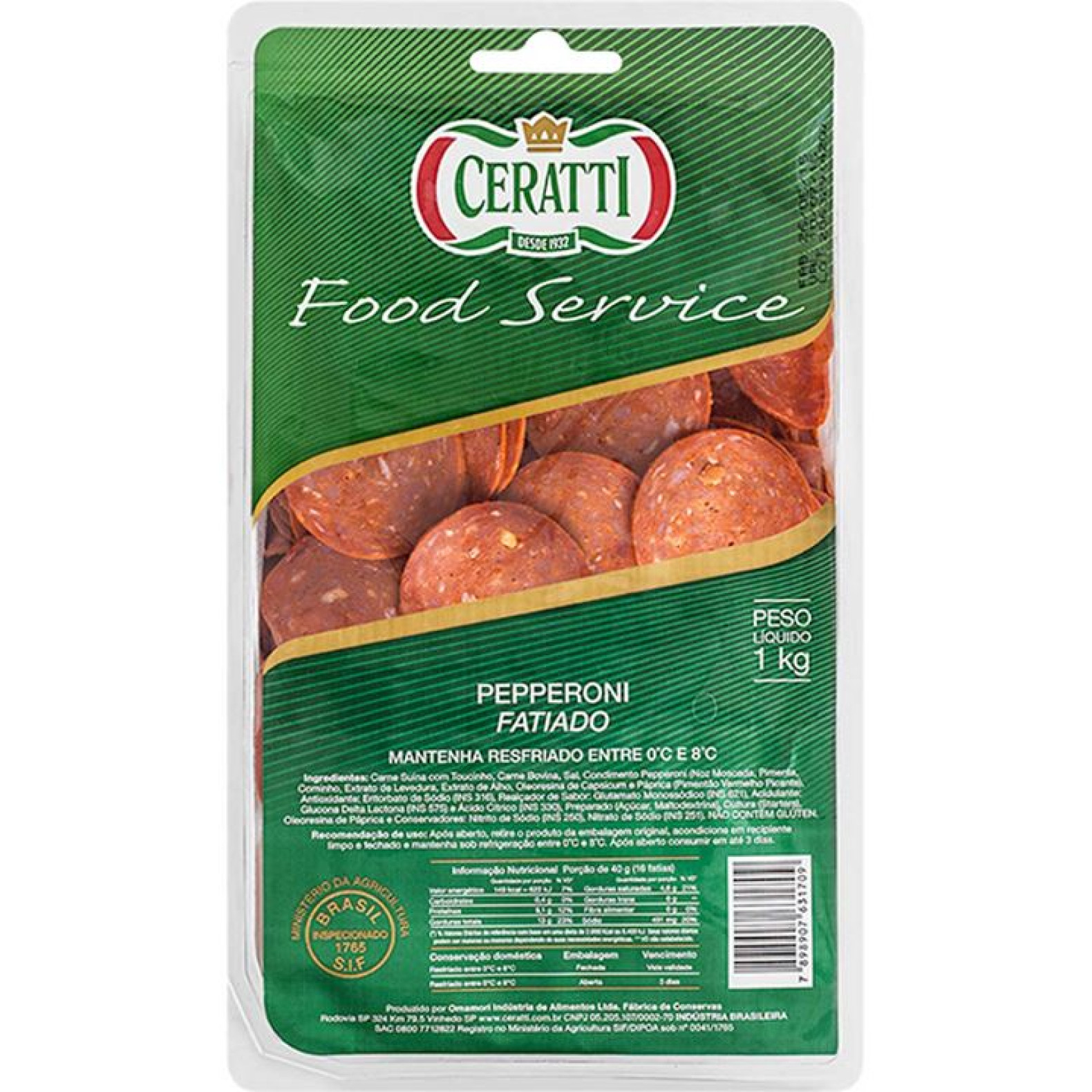 Pepperoni Fatiado Ceratti 1kg - Banca do Ramon