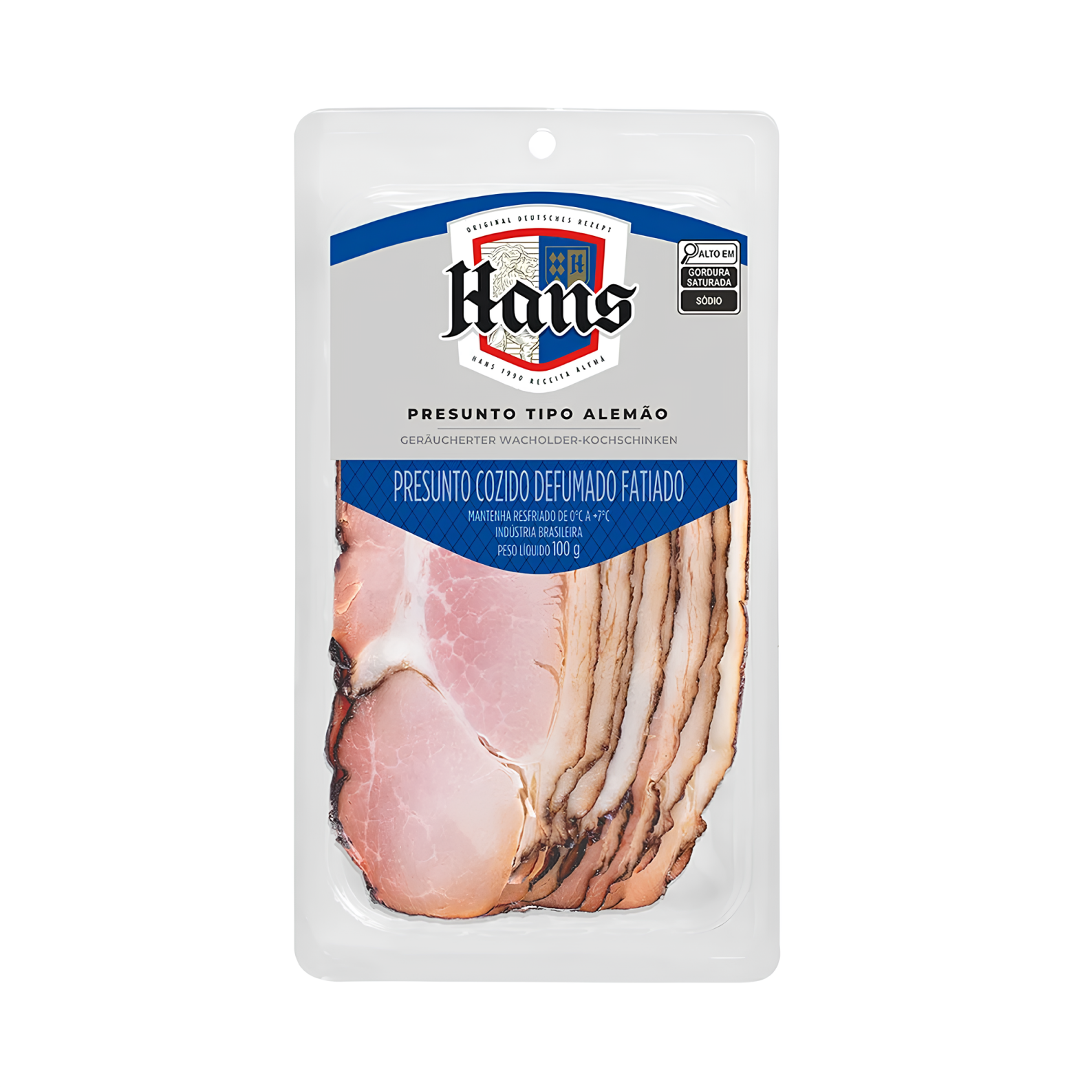 Presunto Alemão Cozido Defumado Hans 100g - Banca do Ramon