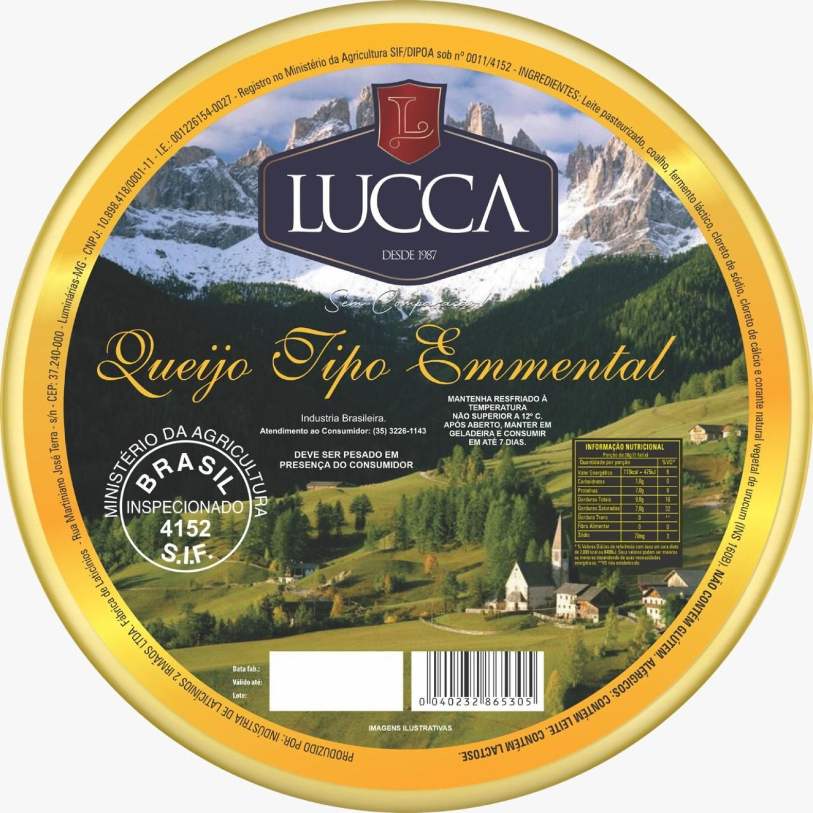 Queijo Tipo Emmental Lucca 300g - Banca do Ramon