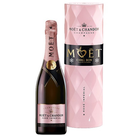 Kit Champagne Moet Chandon Rose Imperial + Chill Box (750ml)