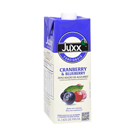 Suco Cranberry & Blueberry Sem Açúcar Juxx (1L)