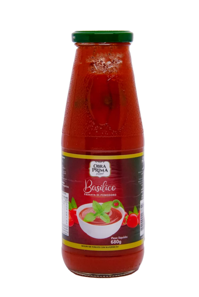 Passata de Tomate com Majericão Basilico Obra Prima 680g - Banca do Ramon