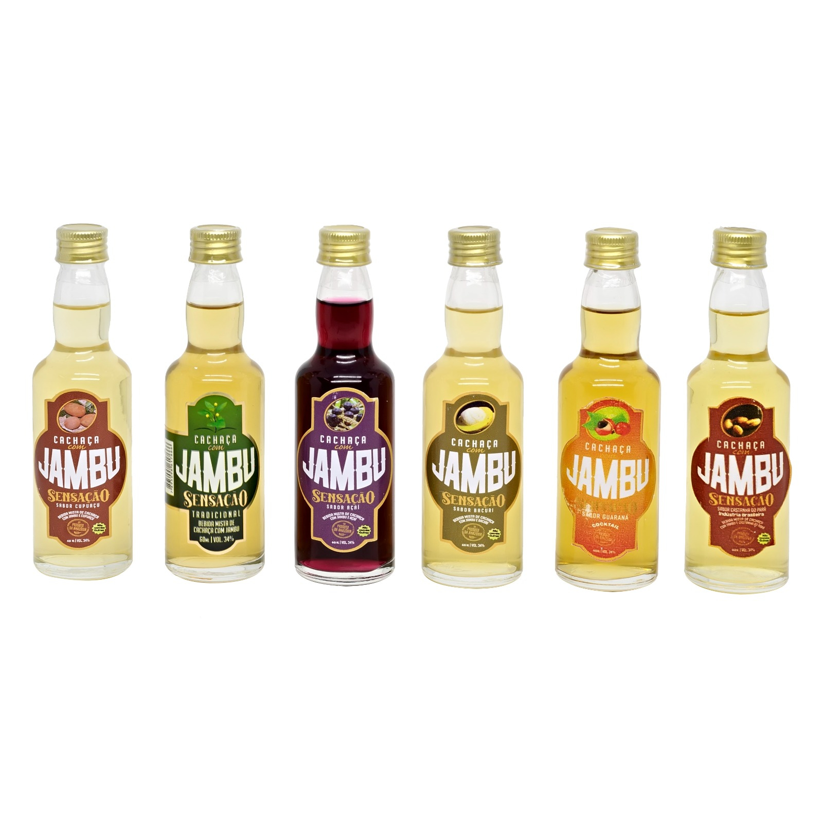 Kit Miniaturas Cachaça Sensação Jambu (60ml) - Banca do Ramon