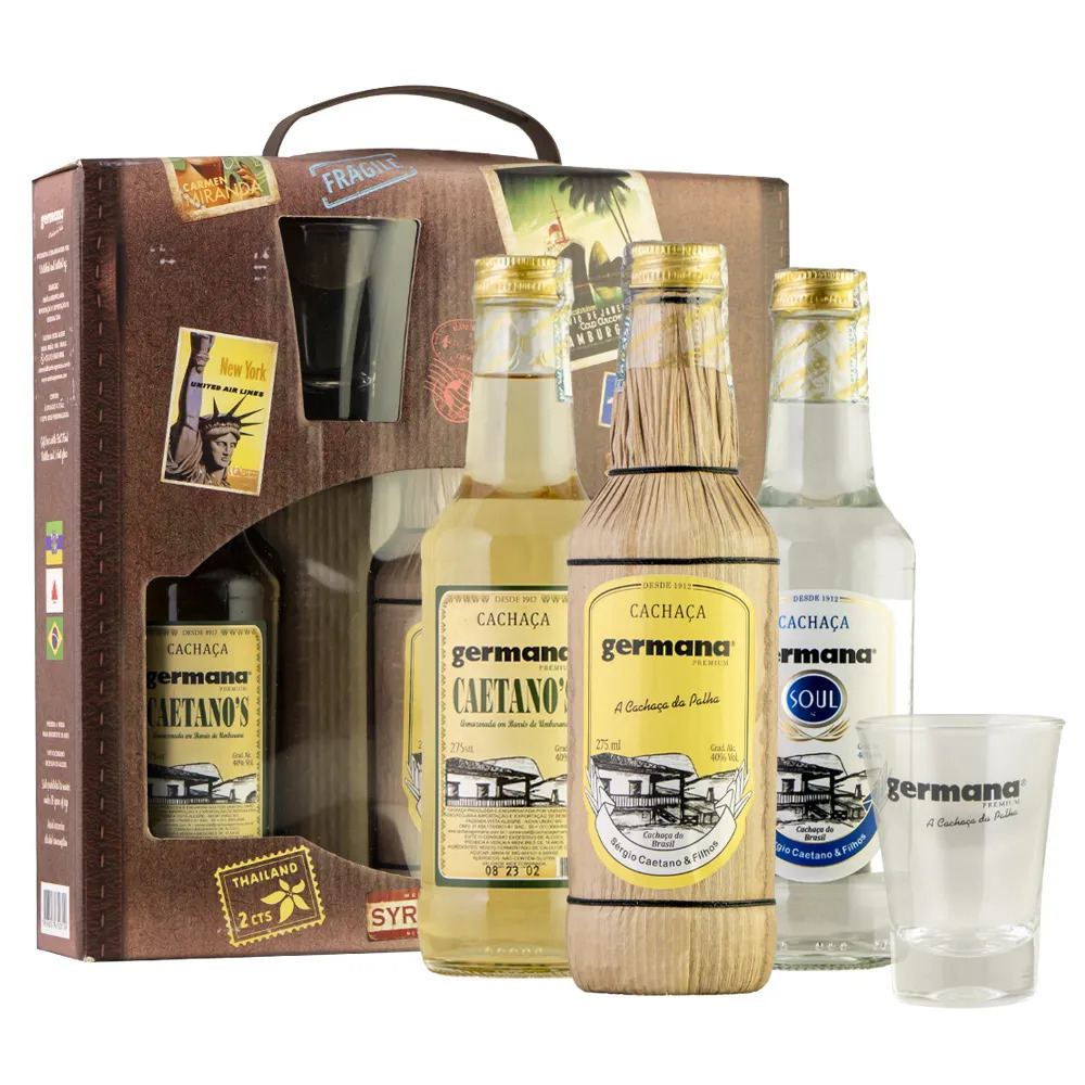 Kit Cachaça Germana + Copo 275ml - Banca do Ramon