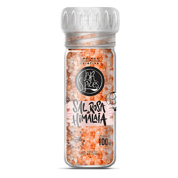 Moedor de Sal Rosa do Himalaia Br Spices 100g - Banca do Ramon