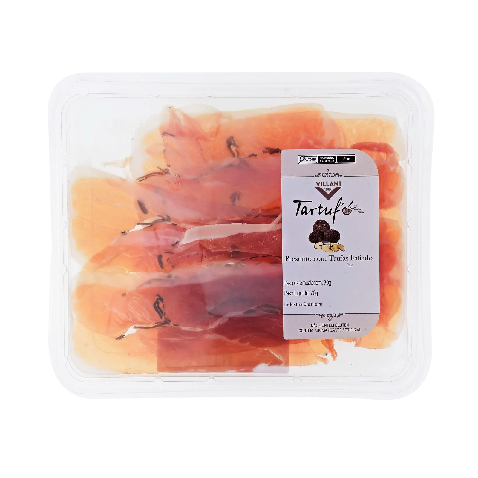 Presunto com Trufas Fatiado Villani Bandeja 70g - Banca do Ramon