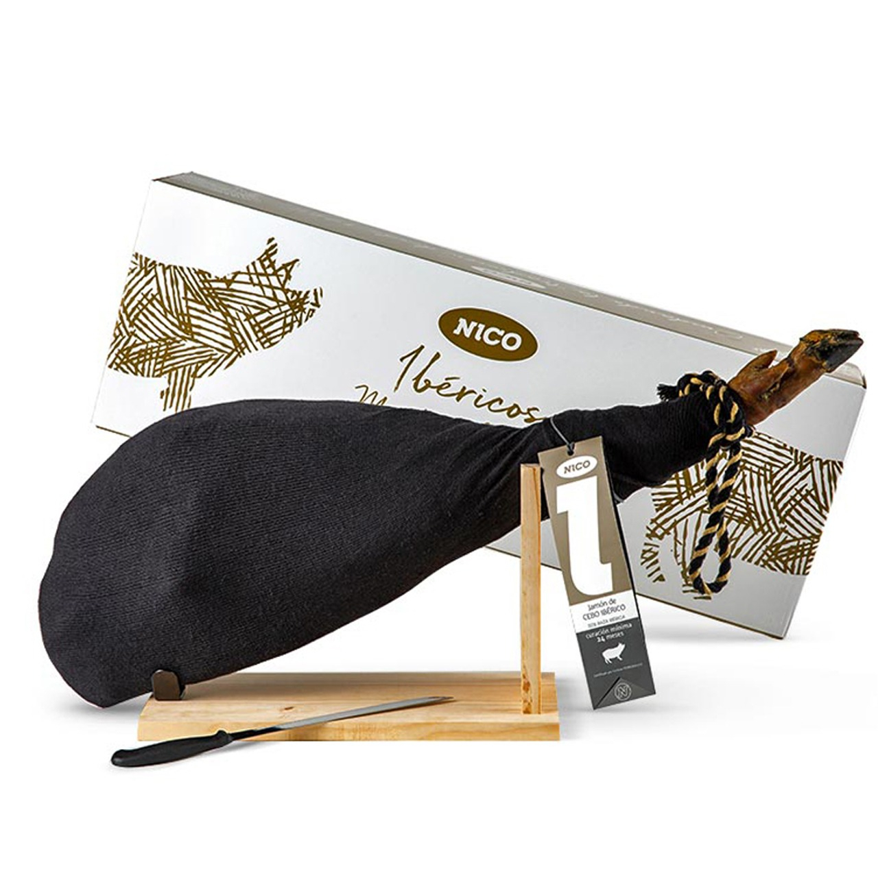 Presunto Jamon Ibérico de Cebo Nico 24 Meses (peça) - Banca do Ramon