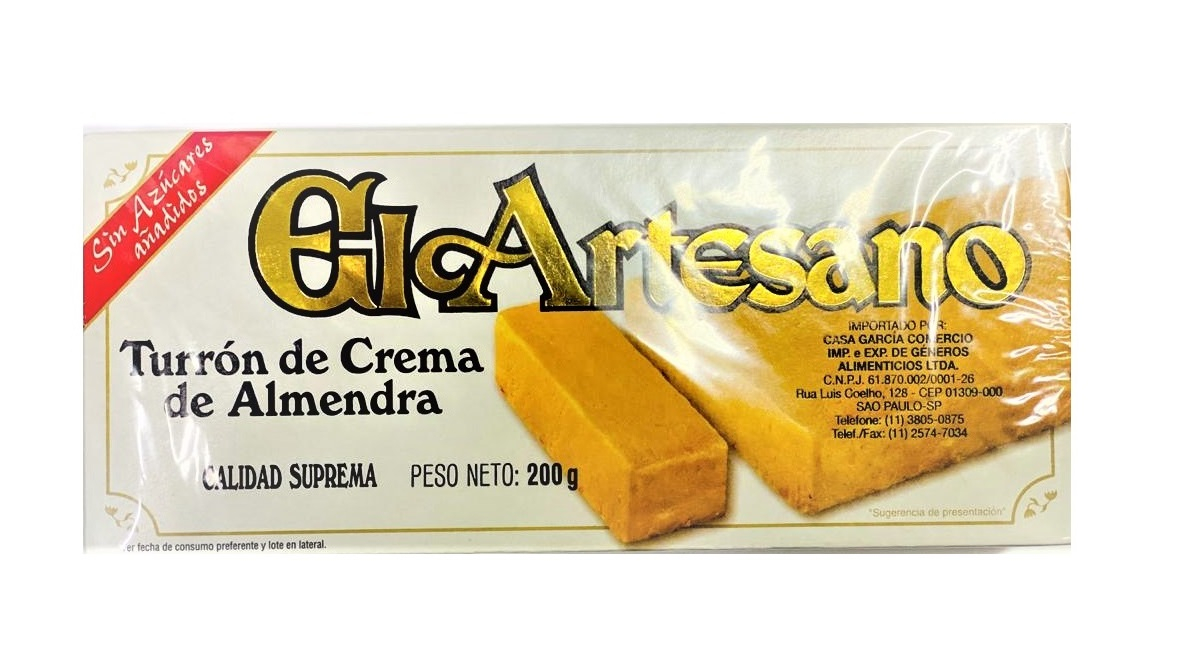 Torrone de Crema de Almendra Sem Açucar El Artesano (200g) - Banca do Ramon